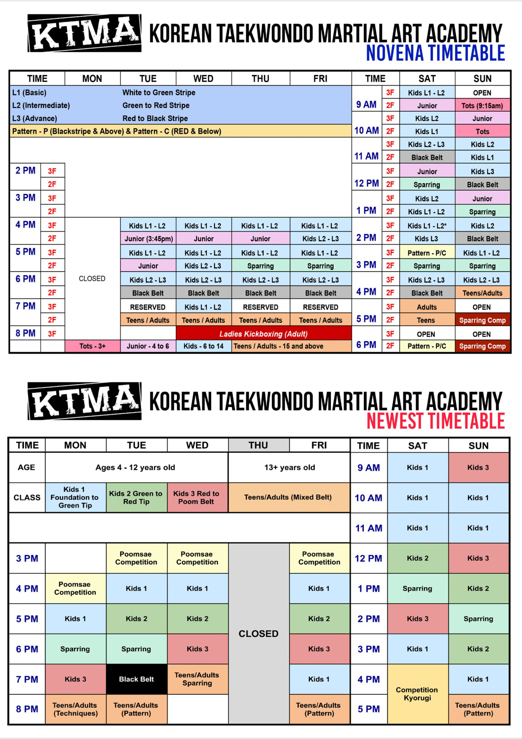 Timetable - KTMA SG